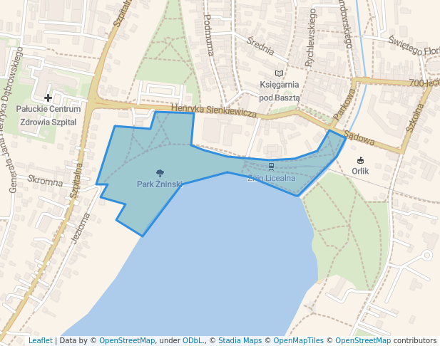 Park Żninski in Żnin | Map and Routes