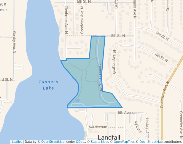 Tanners Lake Park in Oakdale | Map and Routes