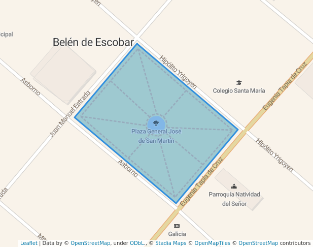 Plaza General José de San Martín in Belén de Escobar | Map and Routes