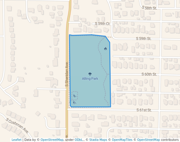 Alling Park in Tacoma | Map and Routes