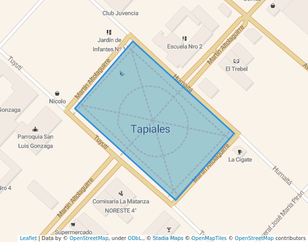 Plaza de la Bandera in Tapiales | Map and Routes