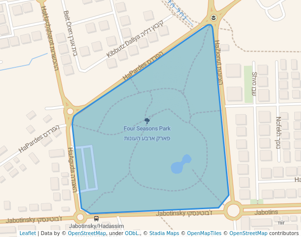 Four Seasons Park in Hod Hasharon | Map and Routes