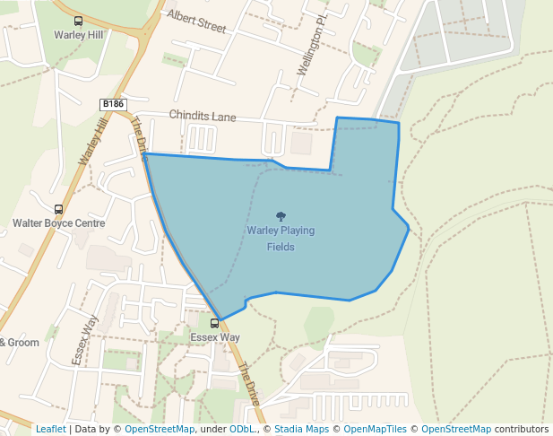 Warley Playing Fields in Warley | Map and Routes