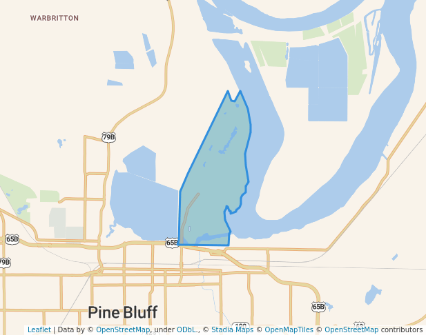 Pine Bluff Regional Park in Pine Bluff | Map and Routes