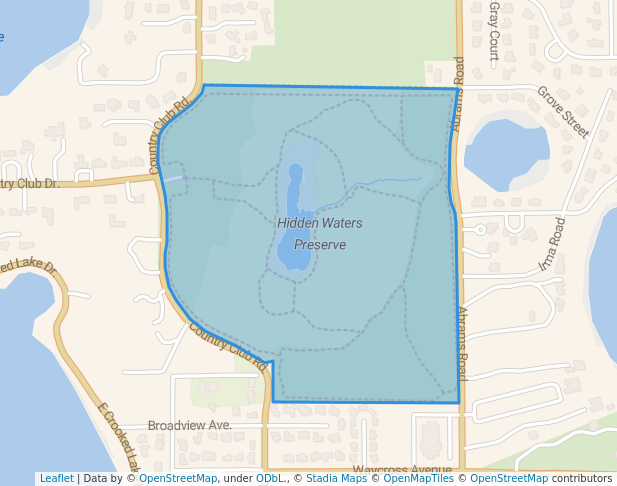 Hidden Waters Preserve in Eustis | Map and Routes