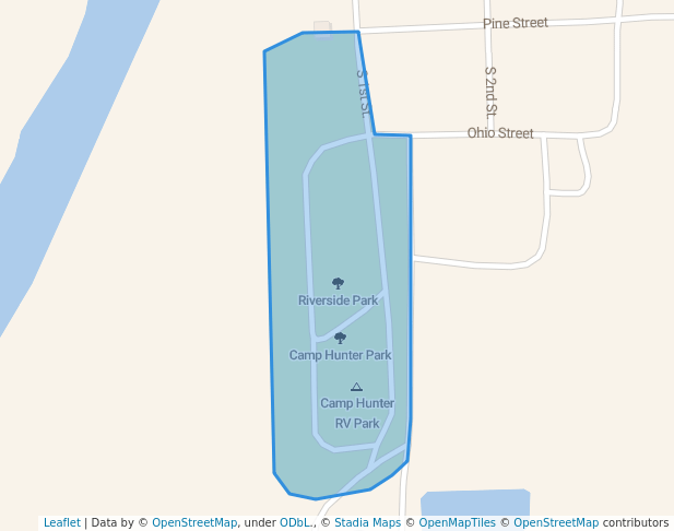 Camp Hunter Park in Humboldt | Map and Routes