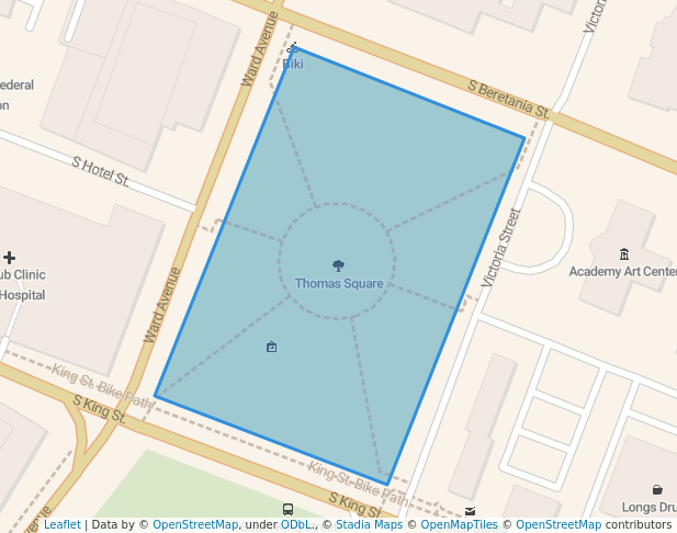 Thomas Square in Honolulu | Map and Routes