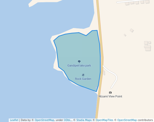 Gandipet lake park in Gandipet | Map and Routes