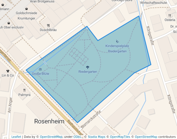 Riedergarten in Rosenheim | Map and Routes