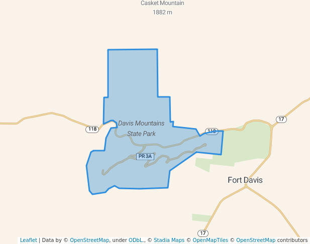 Davis Mountains State Park in Fort Davis | Map and Routes