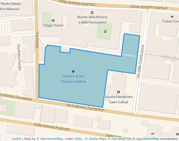 Giardino di San Giovanni Battista in Pistoia | Map and Routes