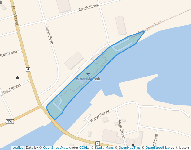 Waterside Park in Montague | Map and Routes