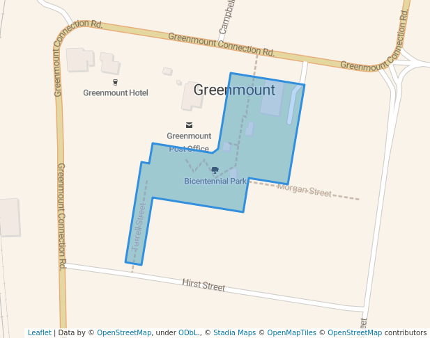 Bicentennial Park in Greenmount | Map and Routes