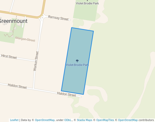 Violet Brodie Park in Greenmount | Map and Routes