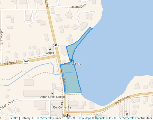 Memorial Park in Iola | Map and Routes