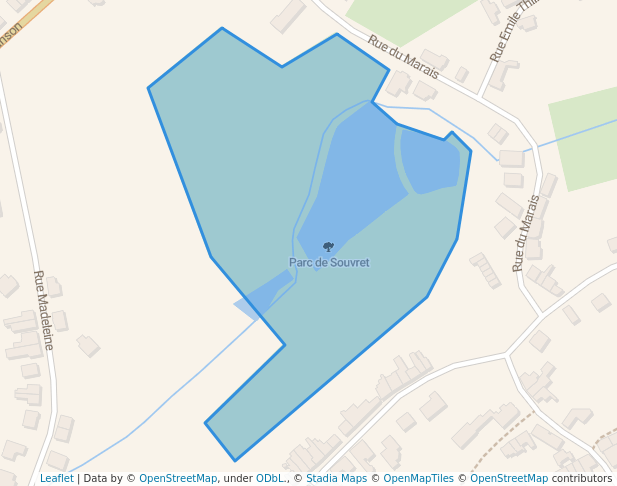 Parc de Souvret in Courcelles | Map and Routes