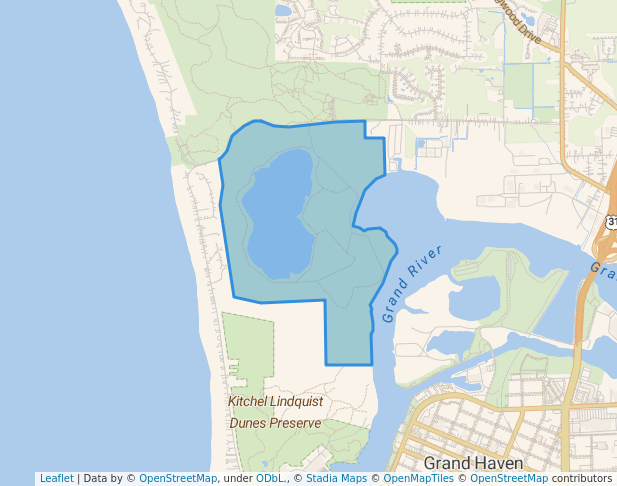 Ottawa Sands County Park in Spring Lake | Map and Routes