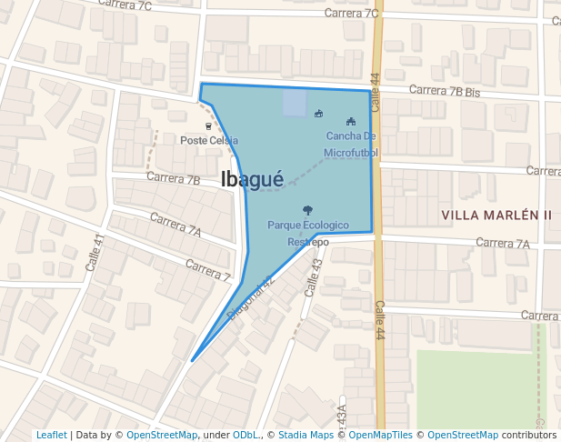 Parque Ecologico Restrepo in Ibagué | Map and Routes