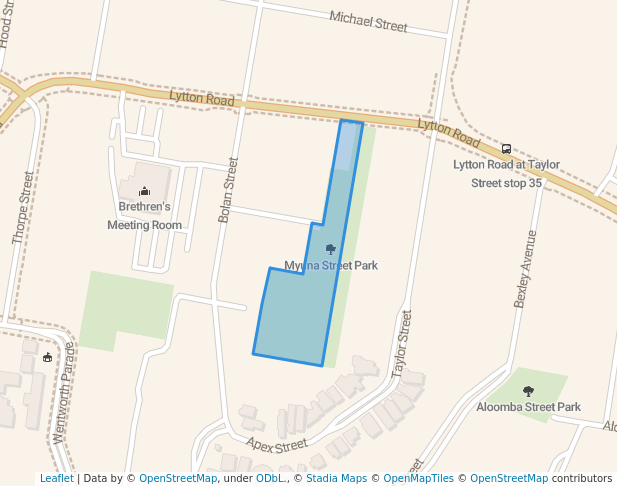 Myuna Street Park in Balmoral | Map and Routes
