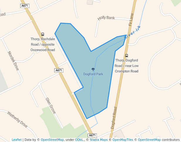Dogford Park in Royton | Map and Routes