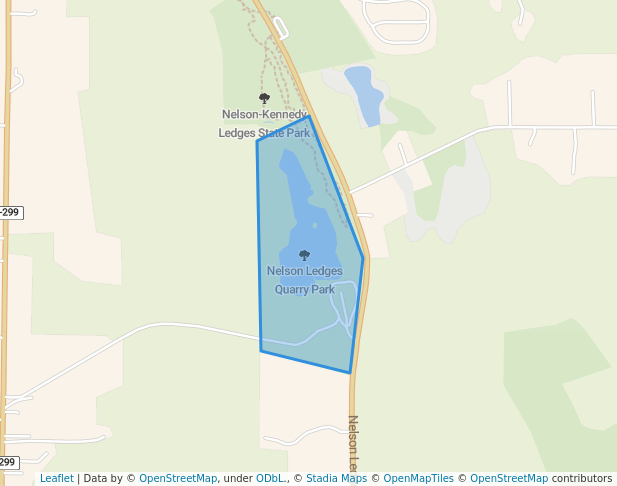 Nelson Ledges Quarry Park in Alliance | Map and Routes