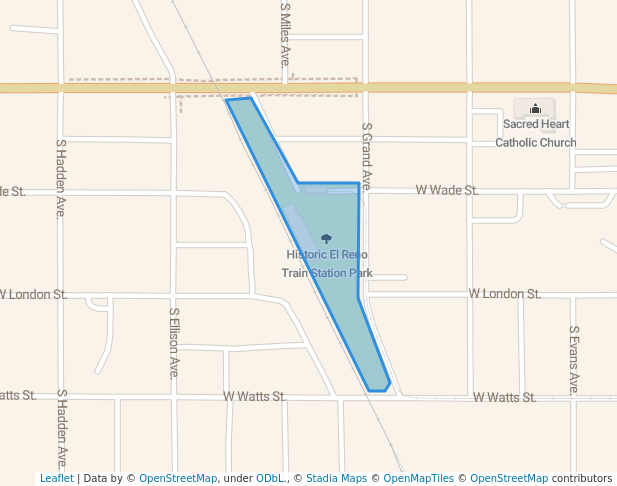 Historic El Reno Train Station Park in El Reno | Map and Routes