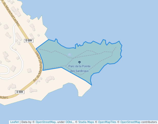 Parc de la Pointe des Sardinaux in Sainte-Maxime | Map and Routes