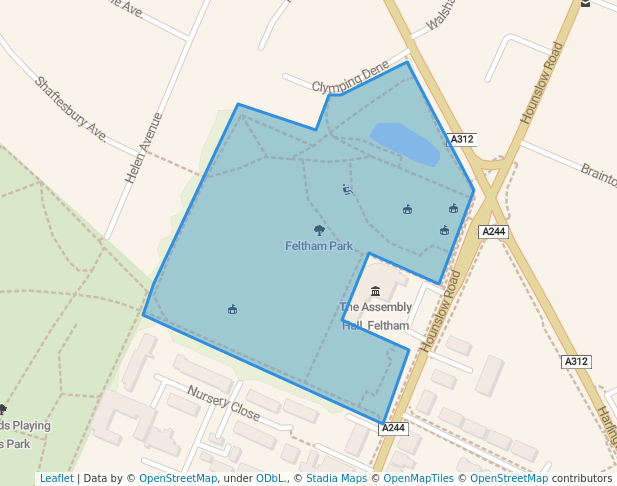 Feltham Park in Feltham | Map and Routes