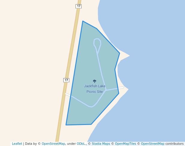 Jackfish Lake Picnic Site in Dinorwic | Map and Routes