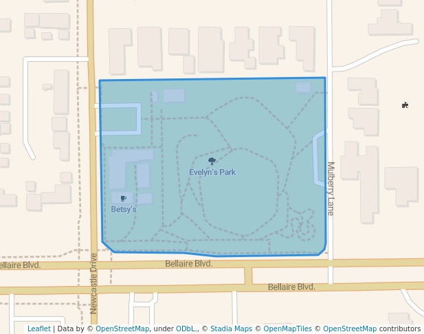 Evelyn’s Park in Bellaire | Map and Routes