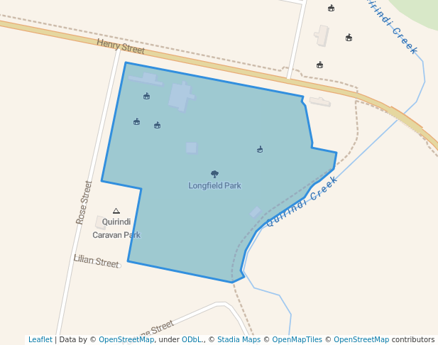 Longfield Park in Quirindi | Map and Routes