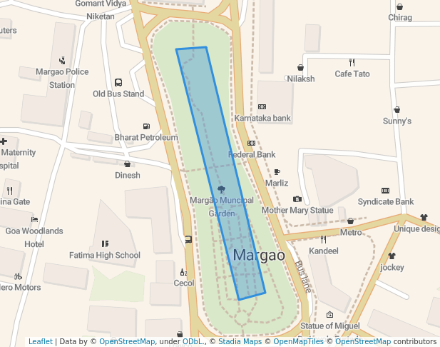Margao Garden in Margao | Map and Routes