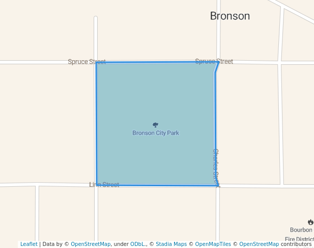 Bronson City Park in Bronson | Map and Routes
