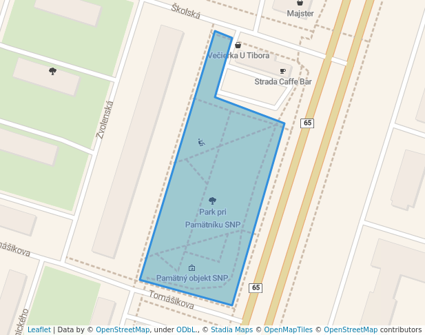 Park pri Pamätníku SNP in Martin | Map and Routes