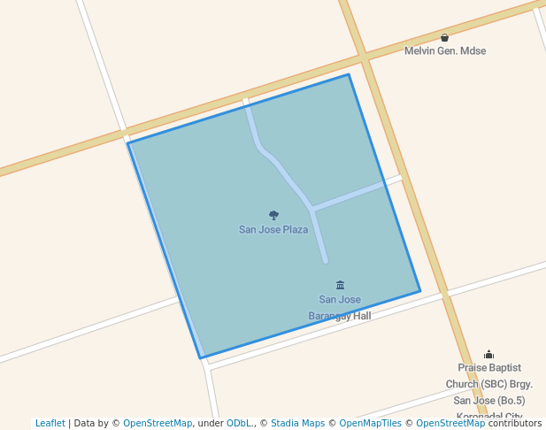 San Jose Plaza in Lutayan | Map and Routes