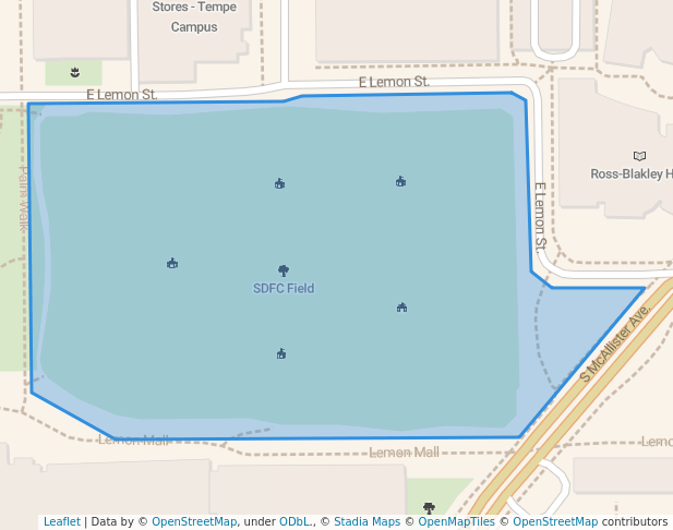 SDFC Field in Tempe | Map and Routes
