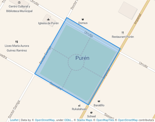 Plaza de Purén in Puren | Map and Routes