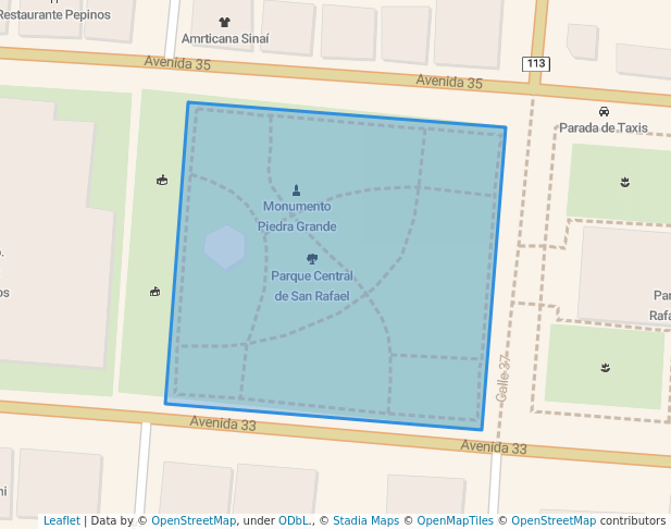 Parque Central de San Rafael in San Rafael | Map and Routes