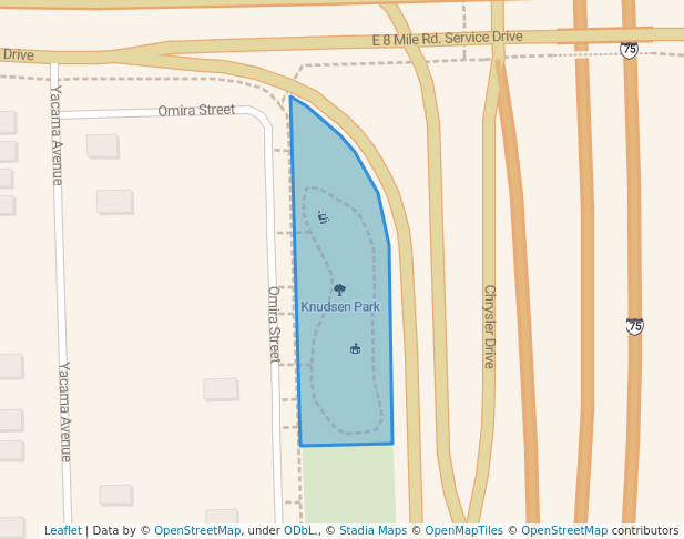 Knudsen Park in Detroit | Map and Routes