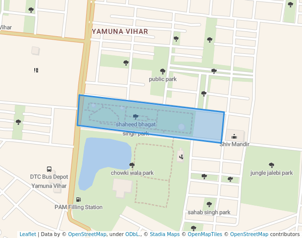 shaheed bhagat singh park in Delhi | Map and Routes