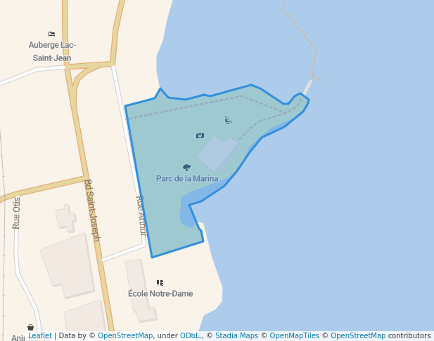 Parc de la Marina in Roberval | Map and Routes