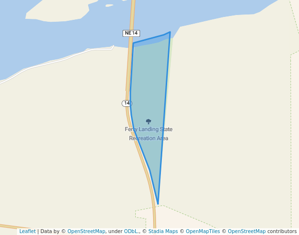 Ferry Landing State Recreation Area in Niobrara | Map and Routes