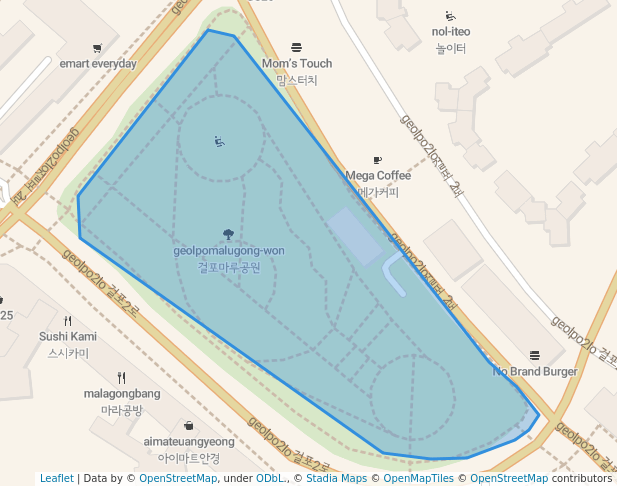 근린공원 in Gimpo-si | Map and Routes
