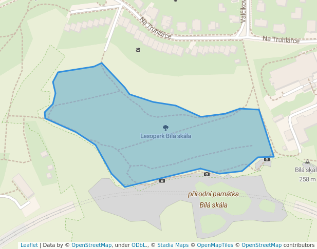 Lesopark Bílá skála in Prague | Map and Routes