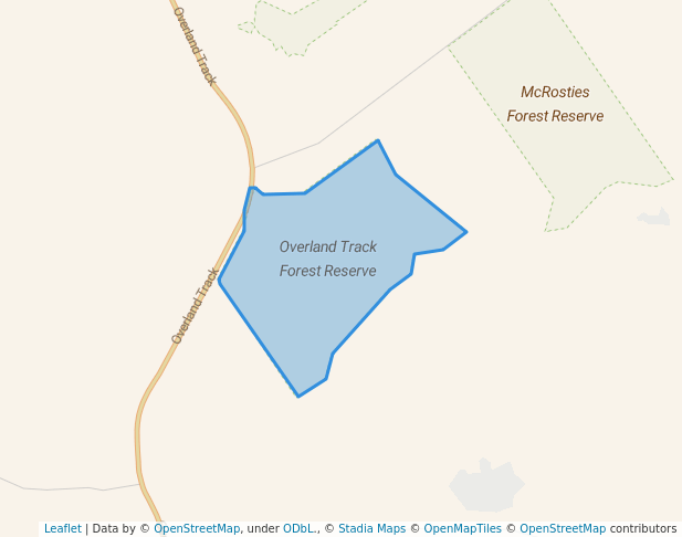 Overland Track Forest Reserve in Mount Burr | Map and Routes