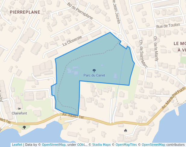 Parc du Canet in Bandol | Map and Routes