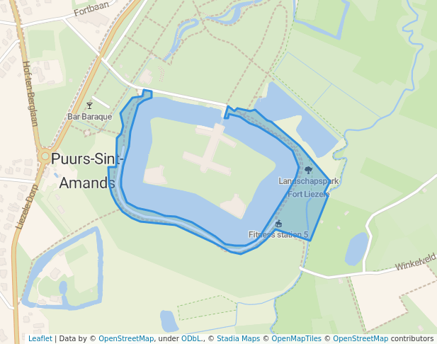 Landschapspark Fort Liezele in Puurs-Sint-Amands | Map and Routes