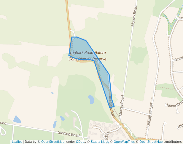 Ironbark Road Nature Conservation Reserve in Diamond Creek | Map and Routes