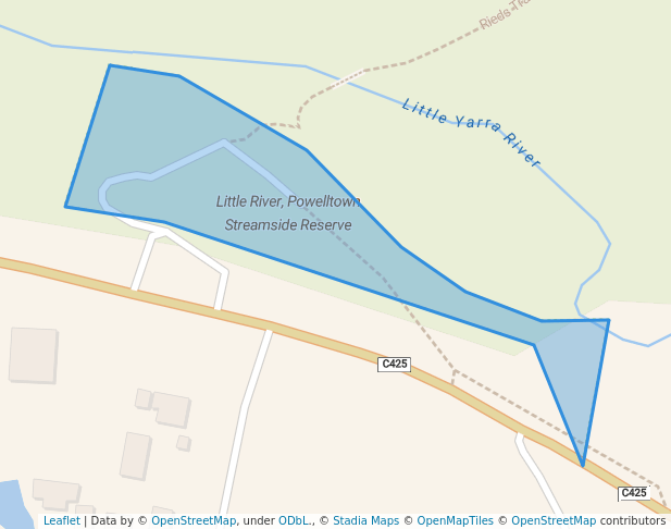Little River, Powelltown Streamside Reserve in Powelltown | Map and Routes