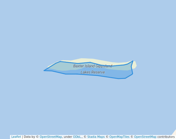 Baxter Island Gippsland Lakes Reserve in Nungurner | Map and Routes